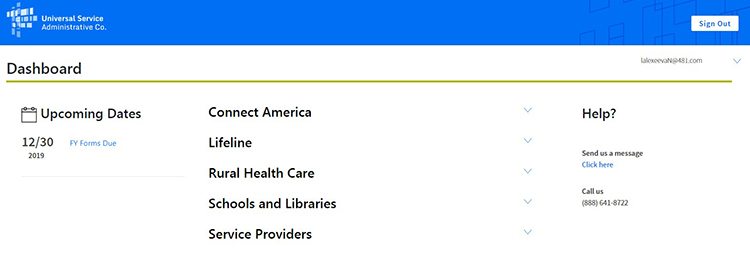 Single Sign-On Dashboard - Universal Service Administrative Company